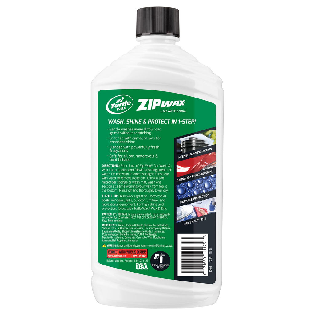 Zip Wax Car Wash & Wax 16oz | Car Wash & Shampoo | Turtle Wax