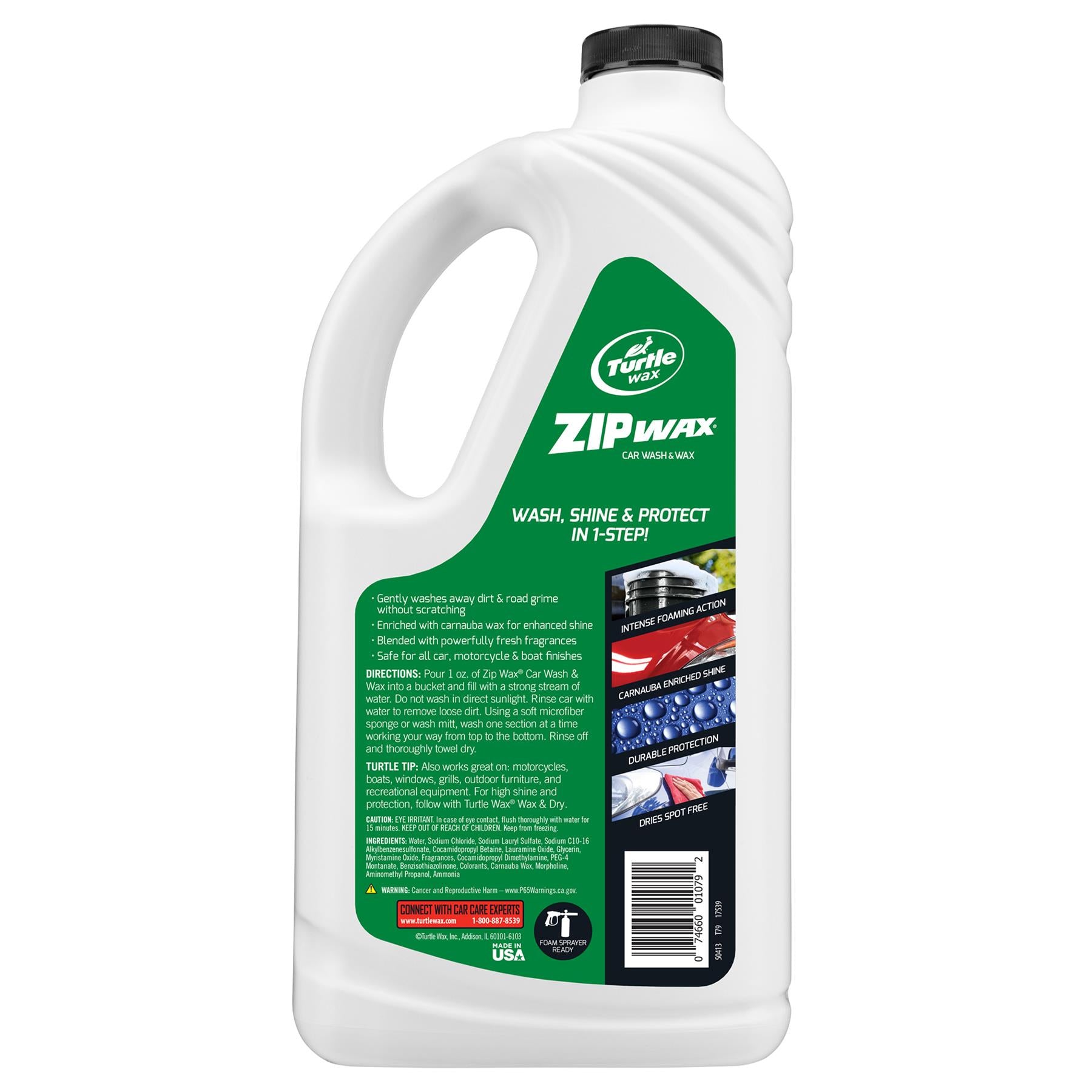 Zip Wax Car Wash & Wax 64 FL OZ | Car Wash & Shampoo | Turtle Wax